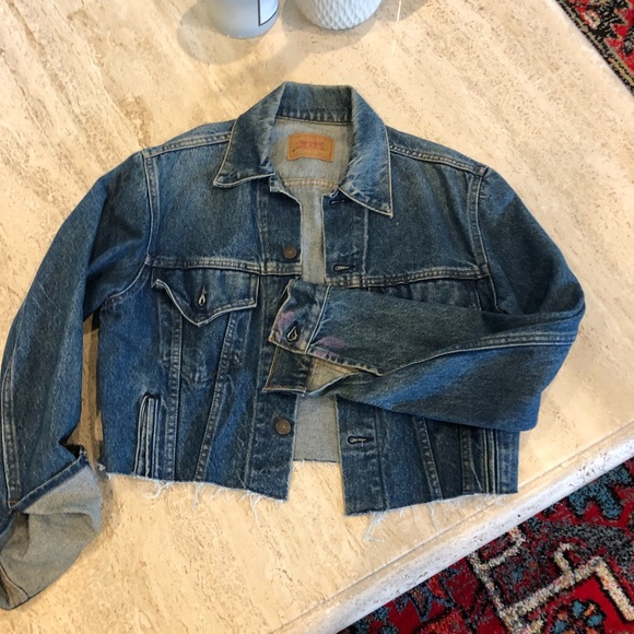 Levi's | Jackets & Coats | Levis Cropped Denim Exboyfriend Trucker ...